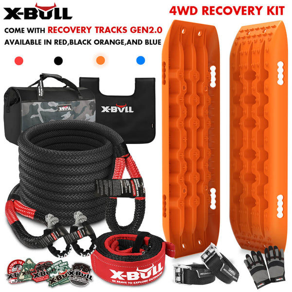 X-BULL 4X4 Recovery Kit Kinetic Recovery Rope Snatch Strap With 2PCS R ...